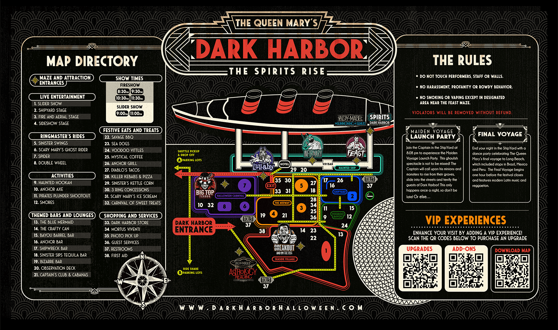 Map - The Queen Mary's Dark Harbor